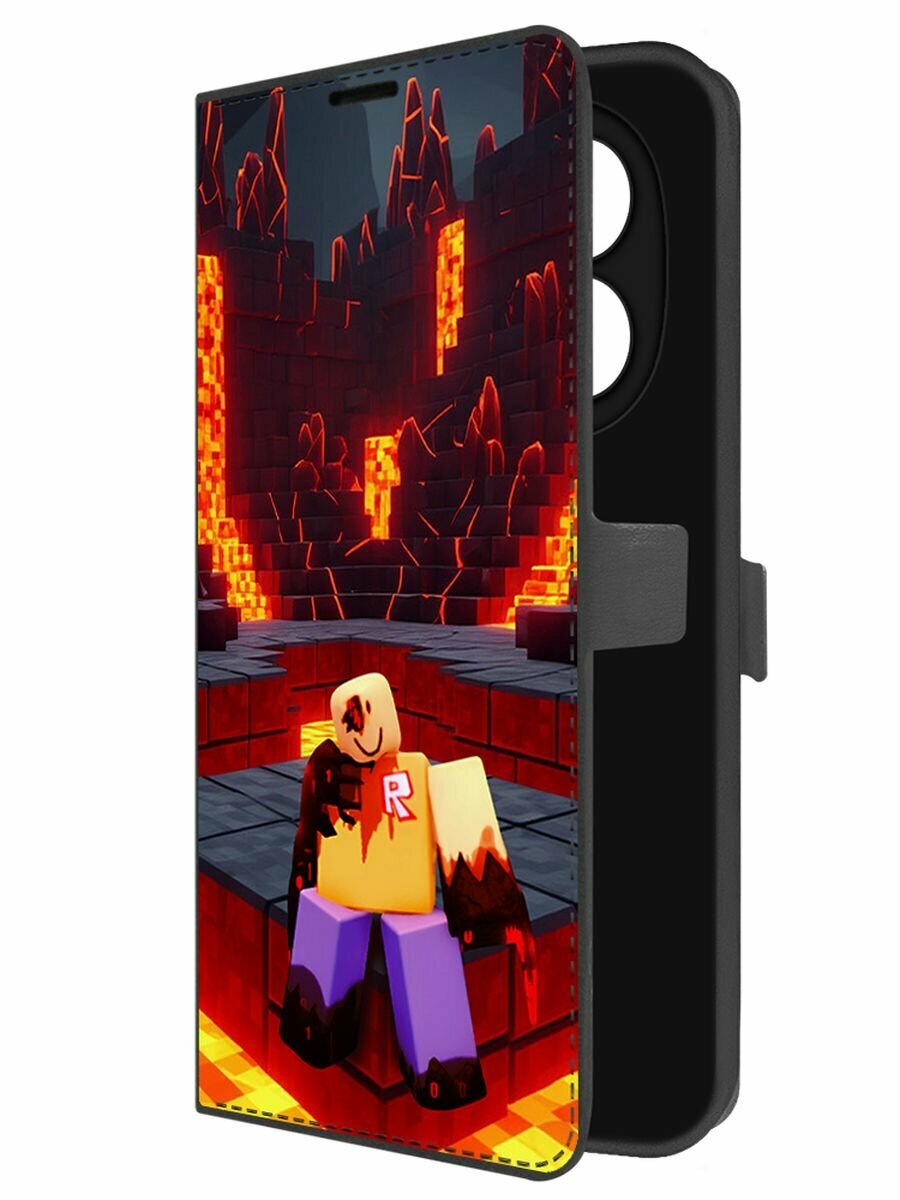 Чехол-книжка Krutoff Eco Book для Xiaomi Redmi Note 14 Pro+ 5G Roblox-Форсакен Джон Доу (Forsaken John Doe) (черный)