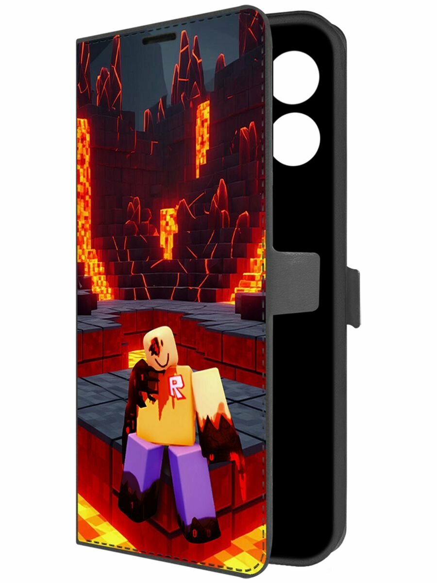 Чехол-книжка Krutoff Eco Book для INFINIX Hot 30 Roblox-Форсакен Джон Доу (Forsaken John Doe) (черный)
