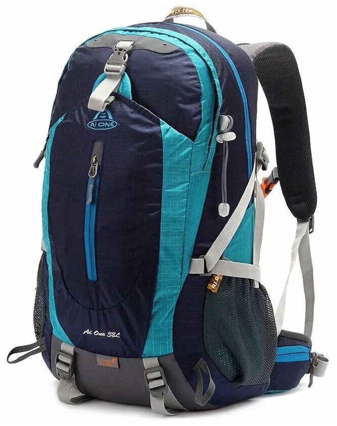 Рюкзак Ai One 9674 36л. Blue，Функциональный рюкзак с вентилируемой дугообразной спиной.