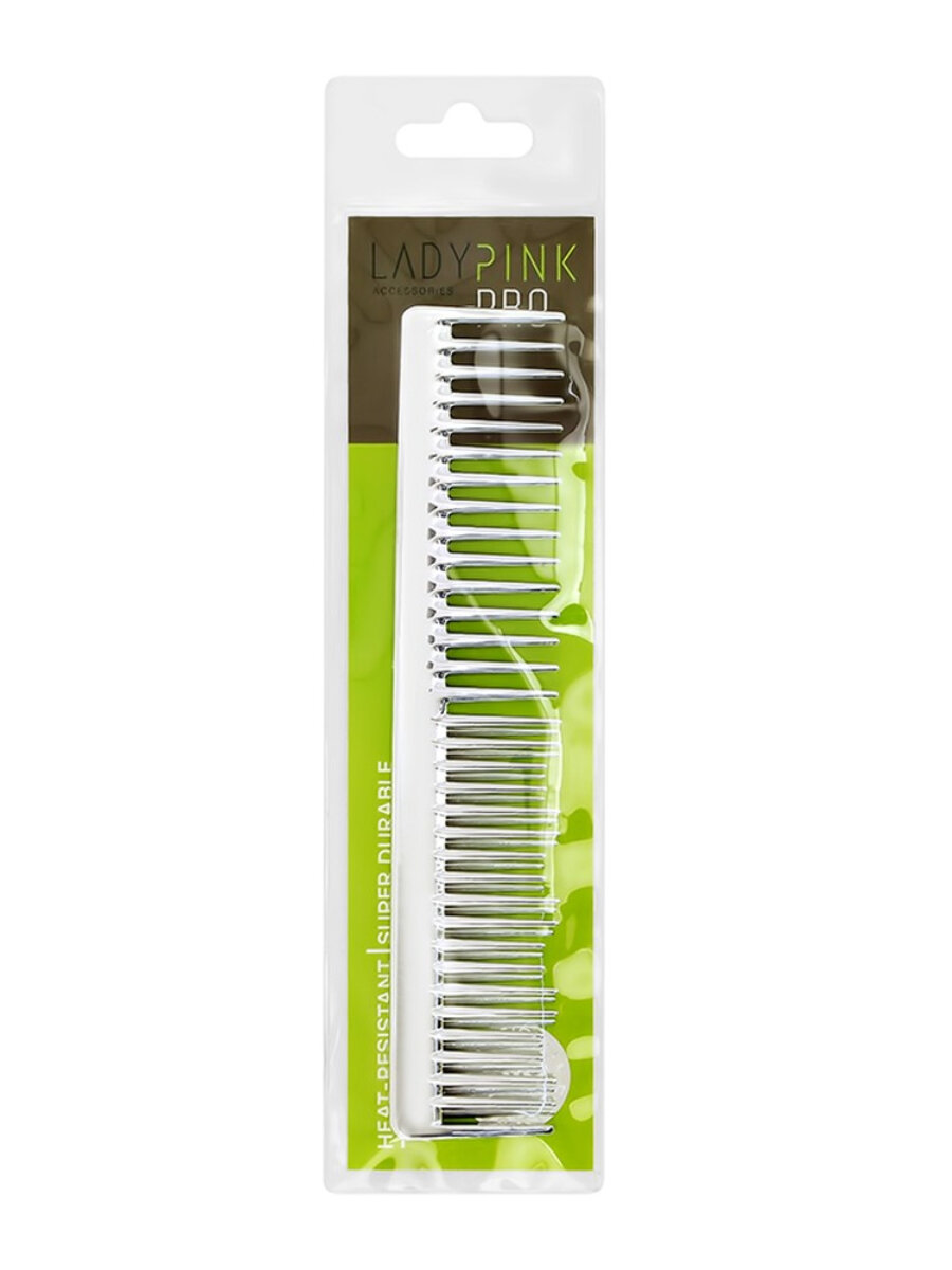 Гребень для расчесывания волос LADY PINK, пластик, белый, 1 шт.