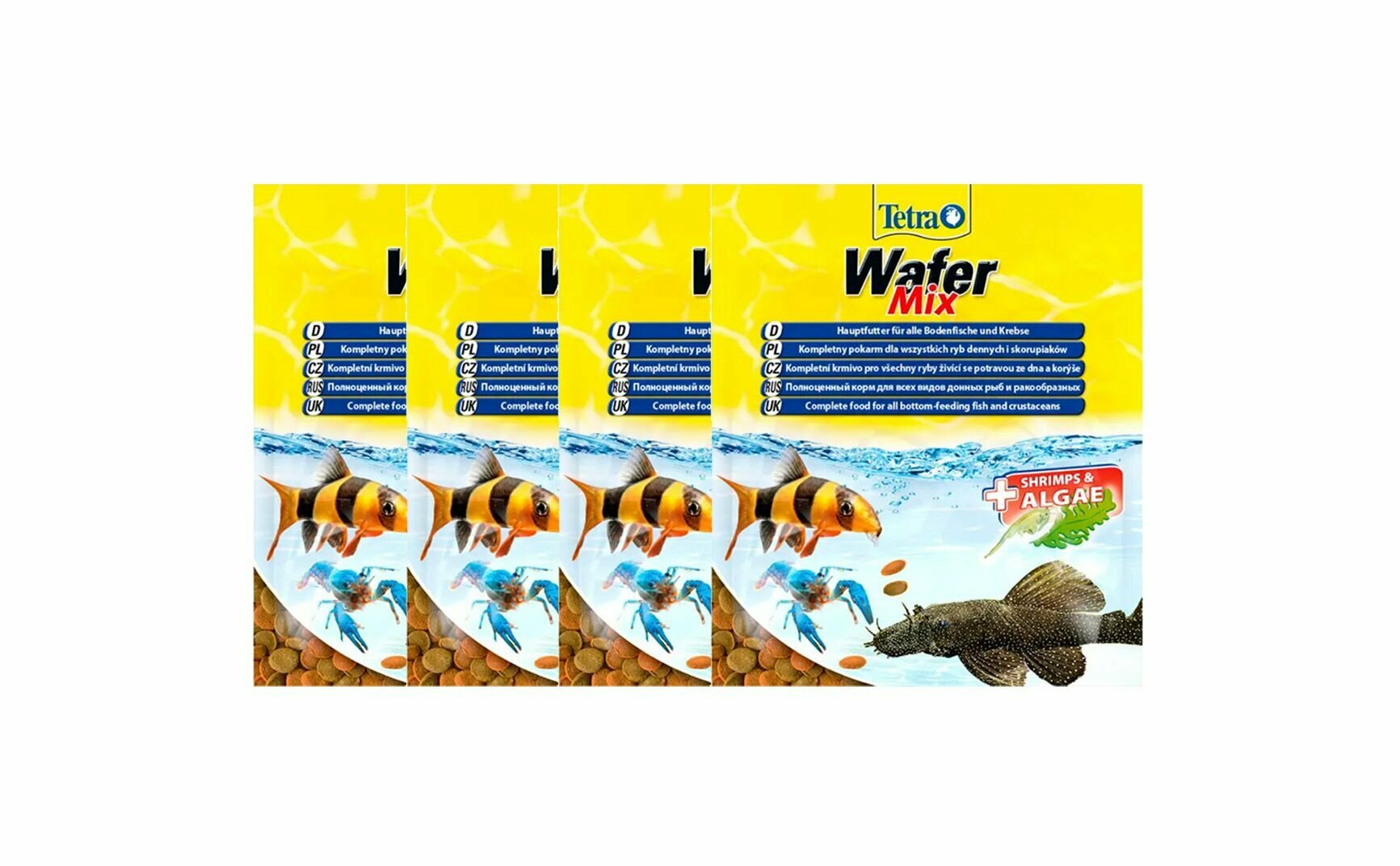 TetraWaferMix корм-чипсы для всех донных рыб 15 г (sachet) х 4 шт.