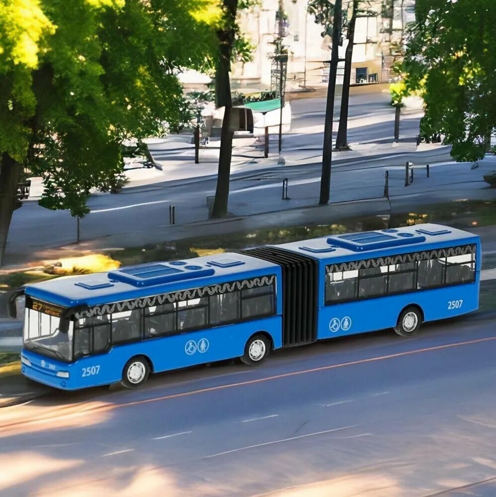 Машинка игрушка детская для мальчика Технопарк Автобус металлическая 18 см