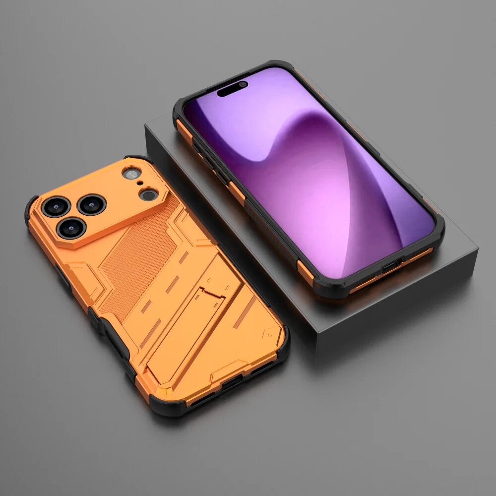 Оранжевый бронированный чехол для iPhone 17 Pro Max