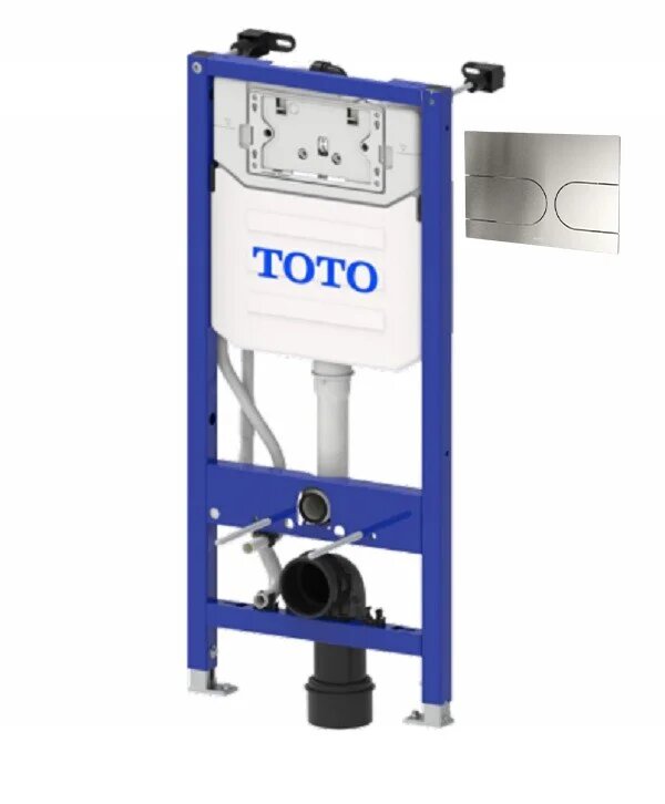 Комплект Инсталляция Toto Washlet WH182EAT / Кнопка MB175MSS цвет сталь