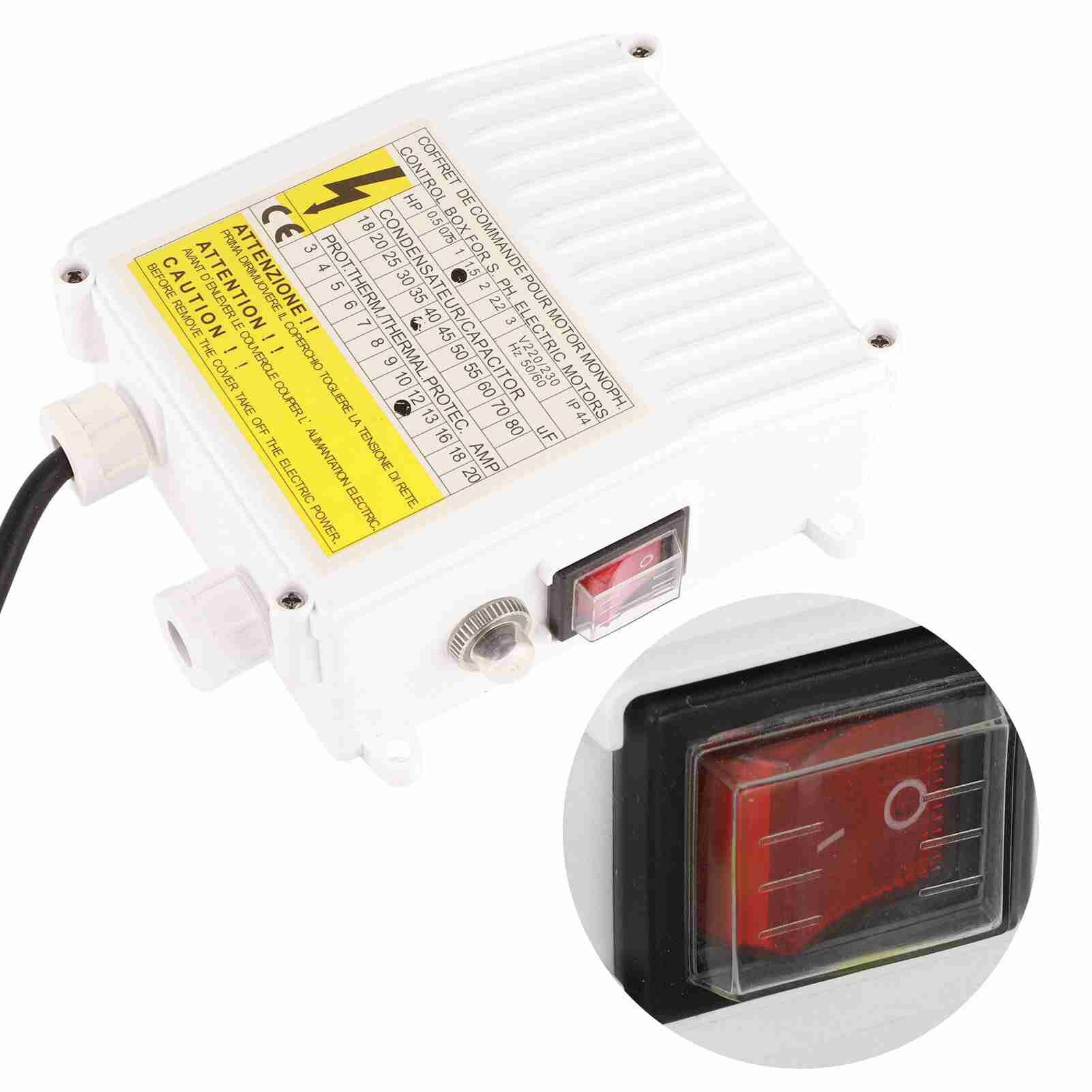 Блок управления насосом Встроенный контроллер термозащитного выключателя для погружных бытовых всасывающих насосов для глубоких колодцев 1,1 кВт 1,5 л. с. 60 мкФ 25 А, вилка европейского стандарта, 220 В