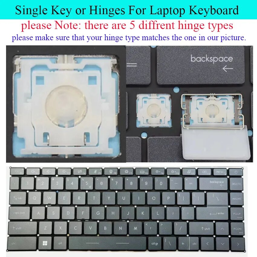 Шарнир для клавиши ноутбука, цвет W keycap