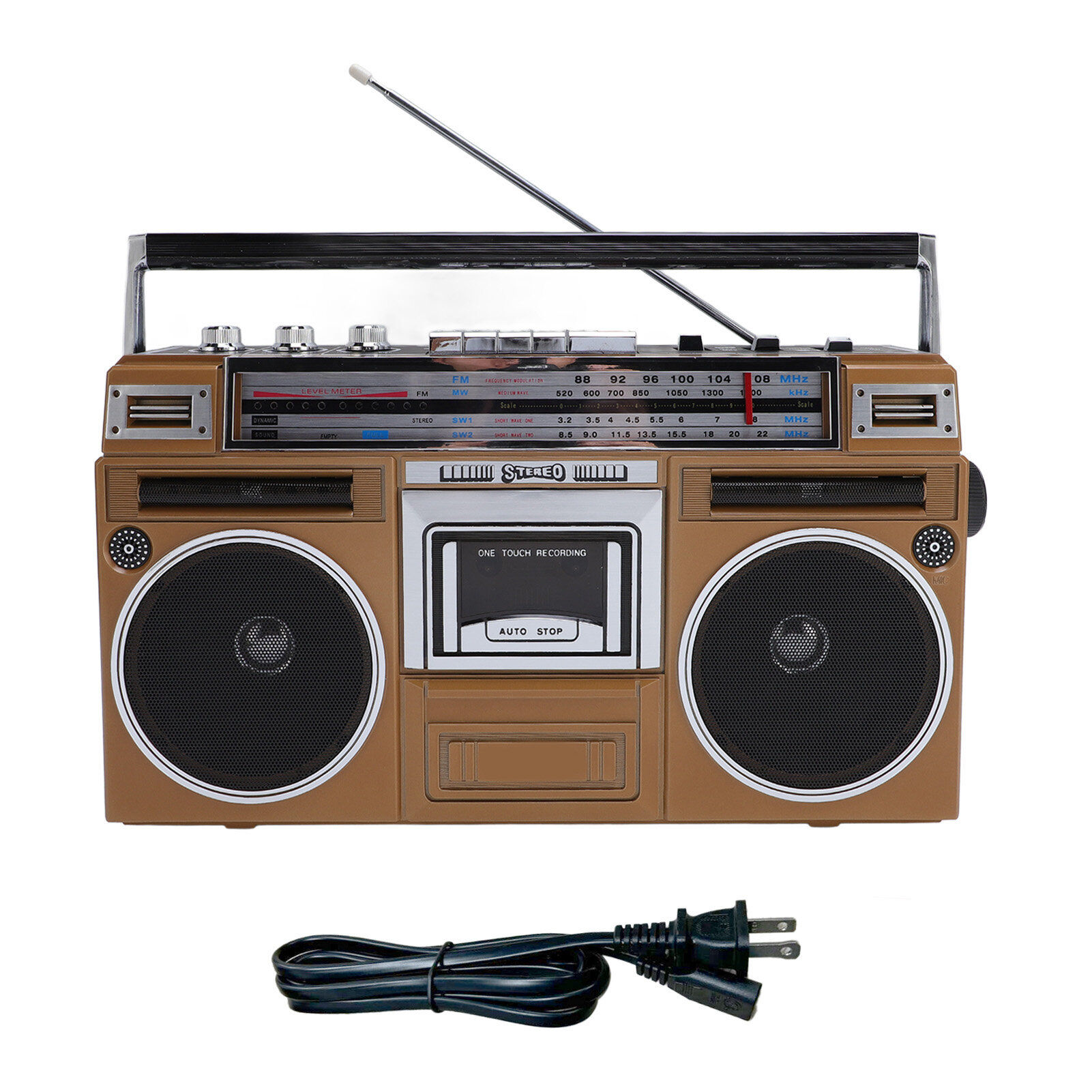 Кассет -плеера магнитофон Bluetooth Portable FM MW SW1 SW2 Radio USB -кассета для MP3 -конвертер для дома на открытом воздухе Gold US Plug