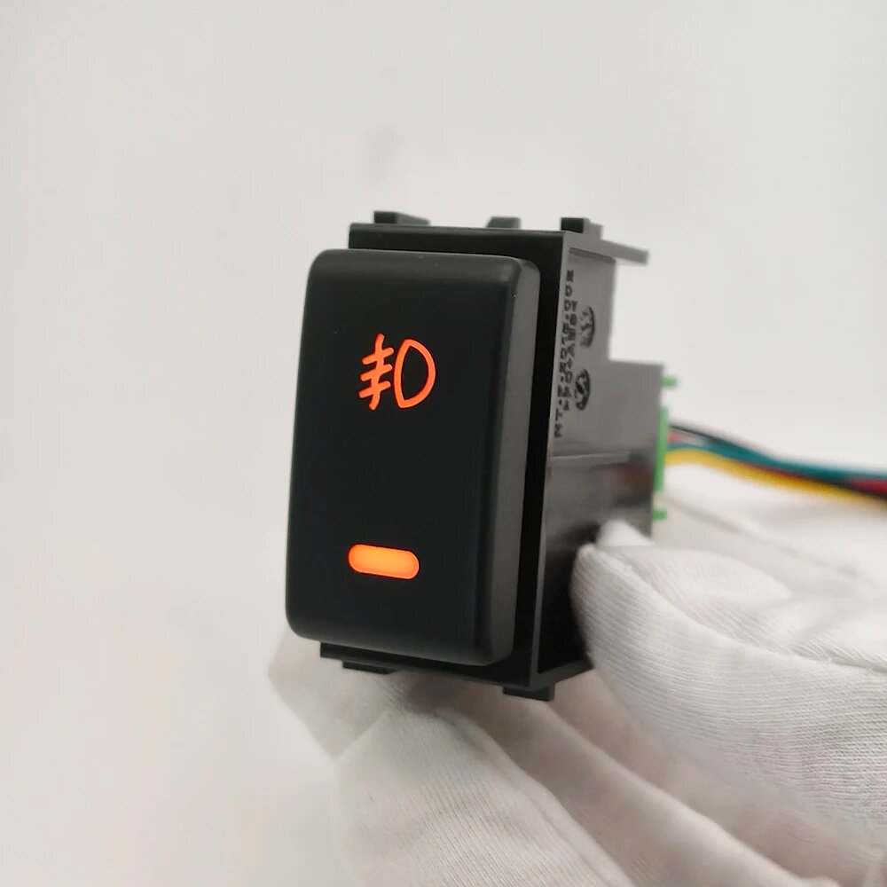 Автомобильный светодиодный переключатель передних противотуманных фар, кнопка заднего противотуманной фары с проводом для Nissan Qashqai Tiida X-TRAIL Patrol Y62 2008-2015, Front fog light