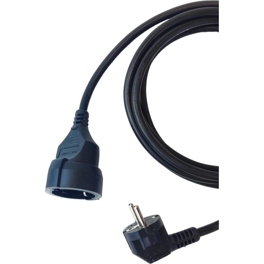 Filum Удлинитель   ПВС-АП 3x1.5 CEE7/7-CEE7/3, 220/250В, 16А, черный, 2.0м FL-PEC-CEE7/7-CEE7/3-С1-2.0-BK