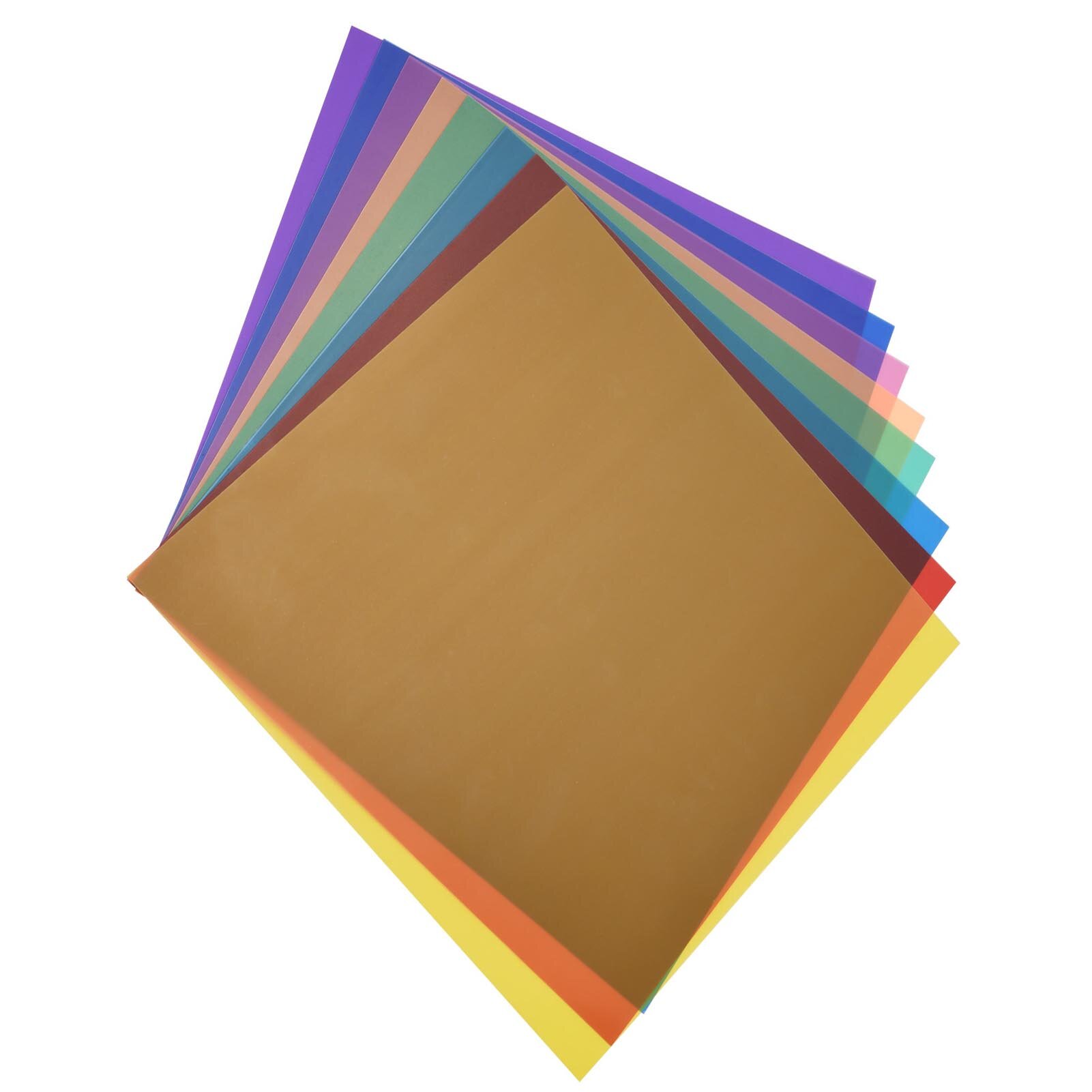 8 цветов/набор Прозрачный гелевый осветительный фильтр 30*30 см/12*12 дюймов Цветные накладки Тонированные корректирующие гели Светофильтры Пластиковые листы для светодиодного освещения Студийная вспышка Стробоскоп DJ Light