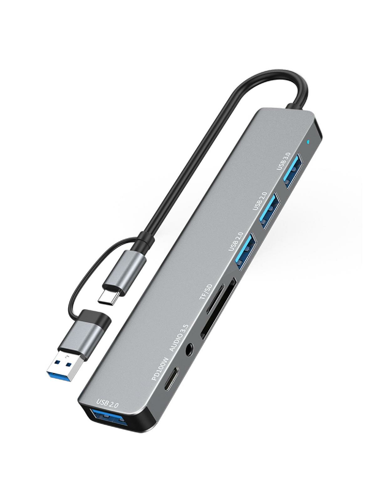 USB C Adapter Multiple Port USB C Docking Station with USB3.0 PD100W Expansion For Desktops Laptops Phones and Tablets