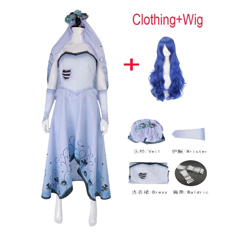 Косплей костюм Невеста Эмили XXL, Costume Wig