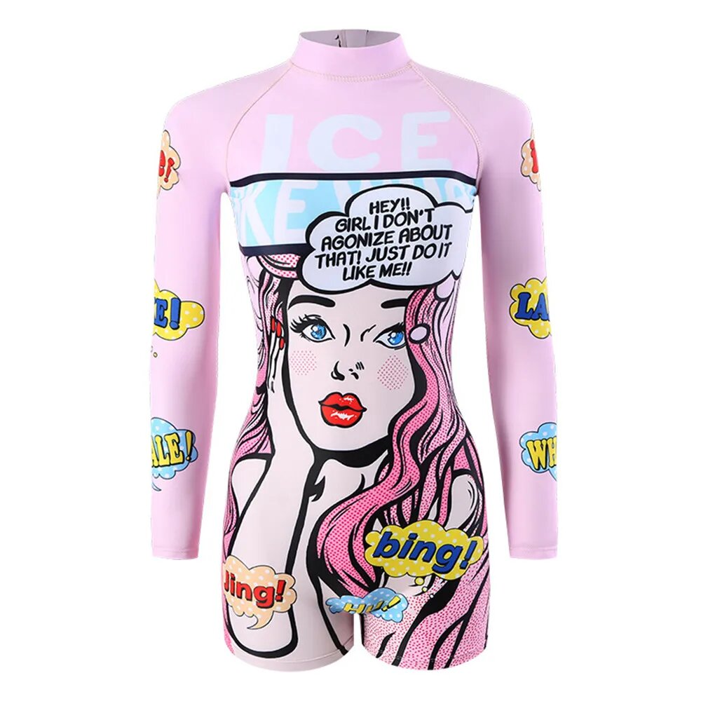 Рашгарды, женский купальник с длинными рукавами, 2025 г, женский цельный купальник для серфинга, солнцезащитный крем, спортивный пляжный купальный костюм, монокини, бикини, L, Розовый, Унисекс