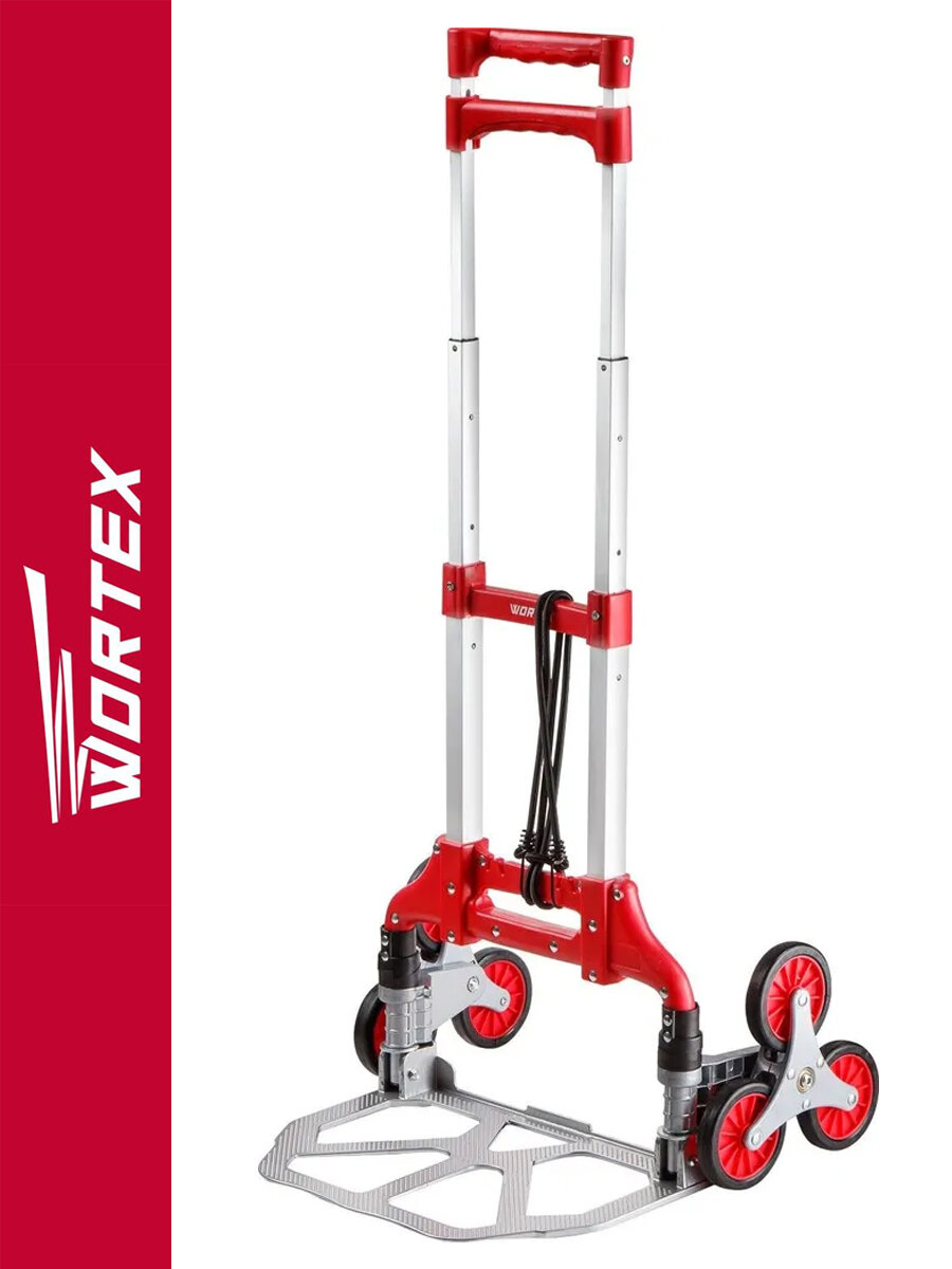 Тележка на колесиках грузовая WORTEX, складная 6 колес, для ступенек FT 1080-6 (1323380)