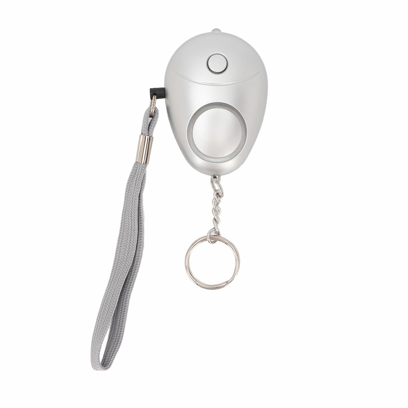 Безопасная звуковая персональная сигнализация, портативная, 130 дБ, аварийная сигнализация со светодиодной подсветкой для женщин, мужчин, детей, пожилых людей, серебро