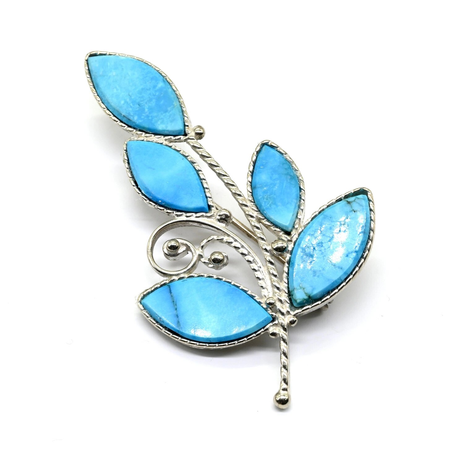 Брошь, бирюза