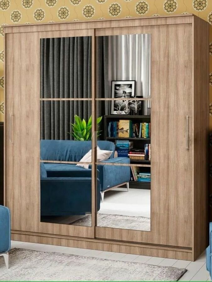 Шкаф-купе Элегант №3 1500х2200х650 (Ясень шимо темный)