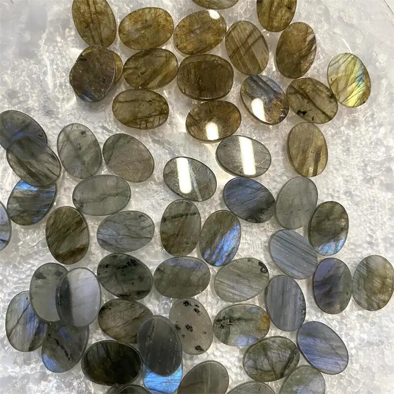 1 шт. лабрадорит кабошон свободный камень 10x14 мм овальный граненый камень для изготовления колец, ювелирных изделий своими руками, целебный кристалл