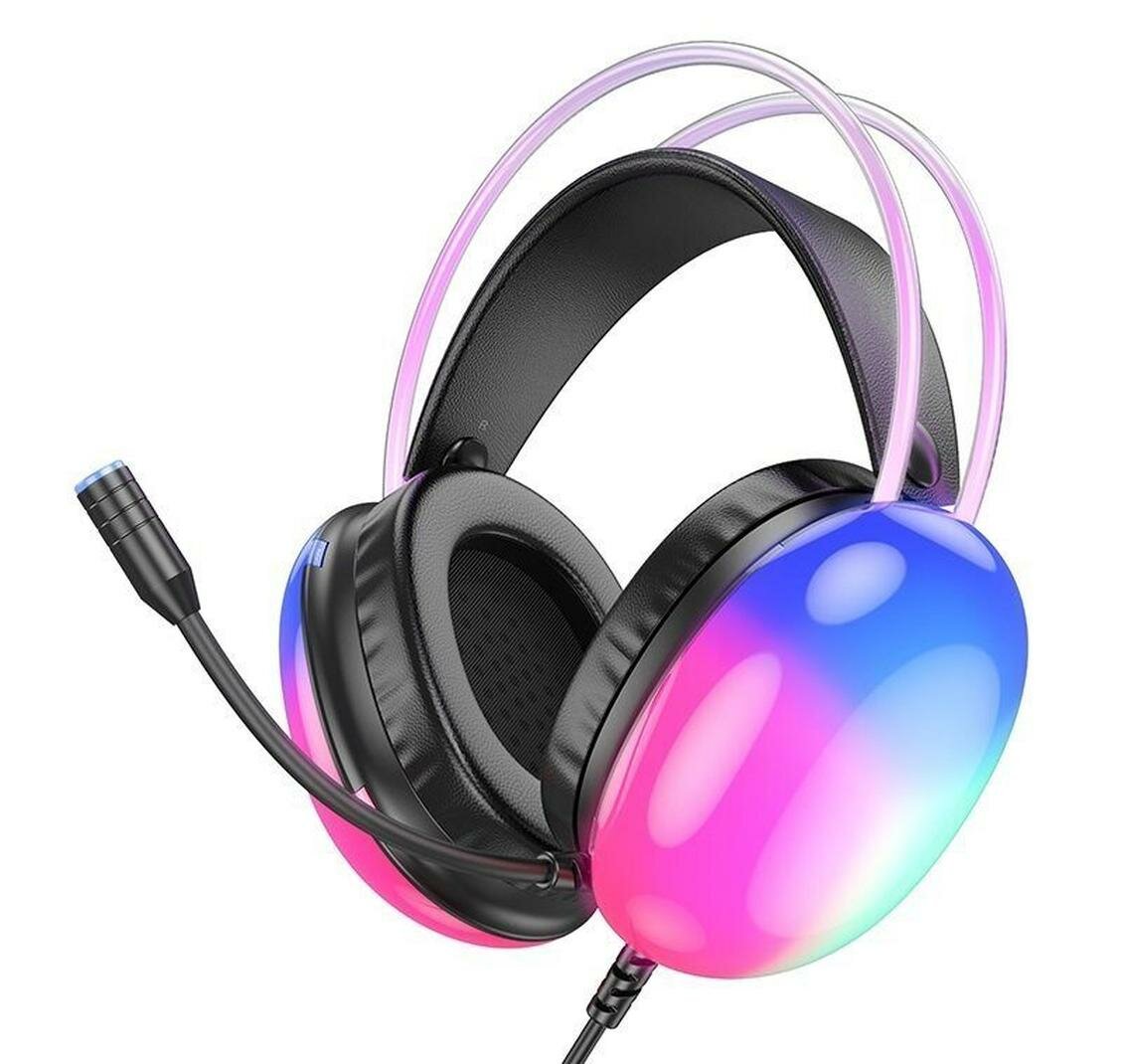 Игровые наушники с подсветкой hoco W109 Rich gaming