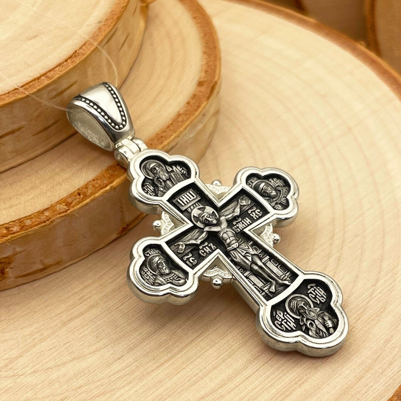 Крестик, серебро, 925 проба, чернение, оксидирование