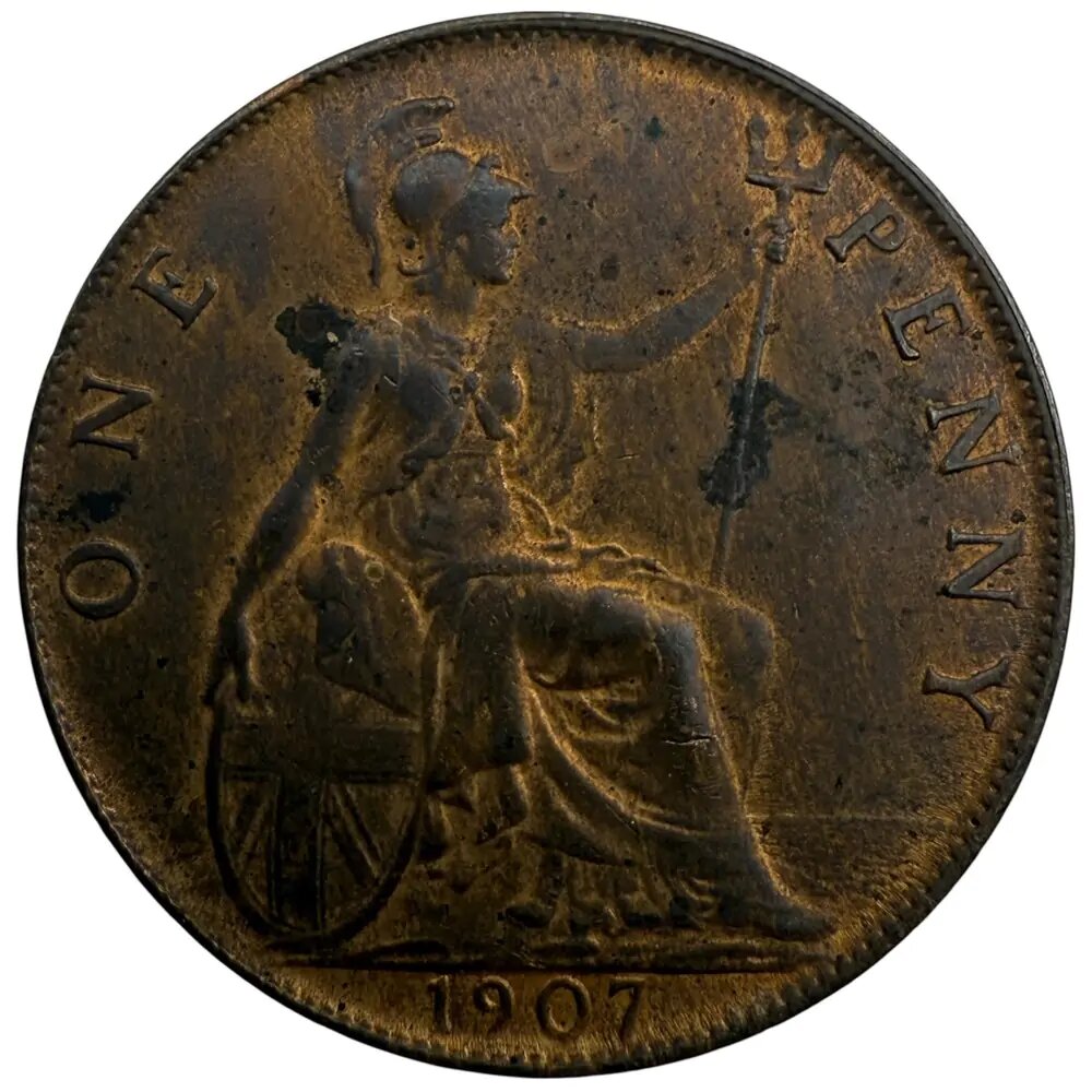 Великобритания 1 пенни 1907 г. (Cu)