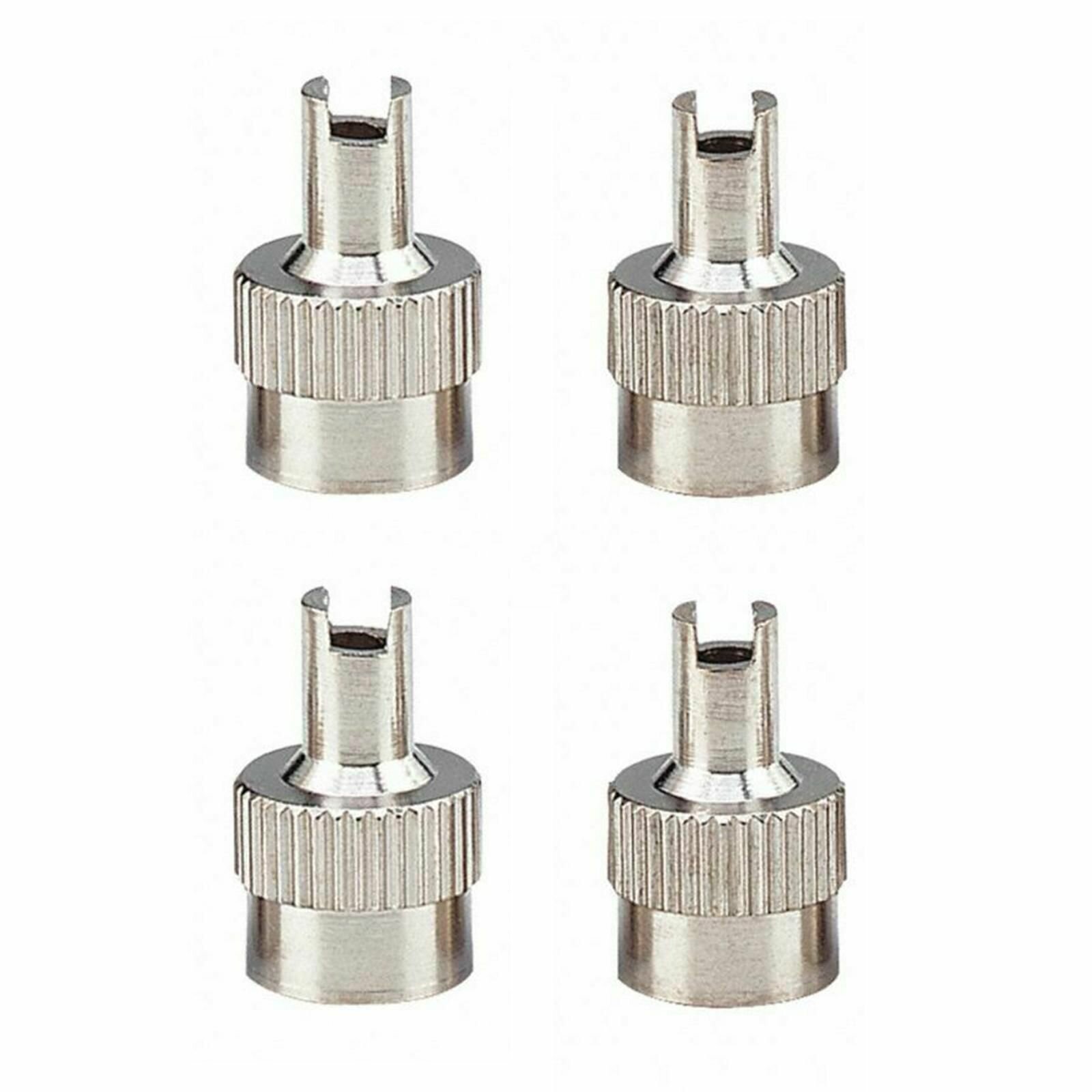 4 латунных колпачка для вентилей шин с инструментом для извлечения сердечника, Серебро