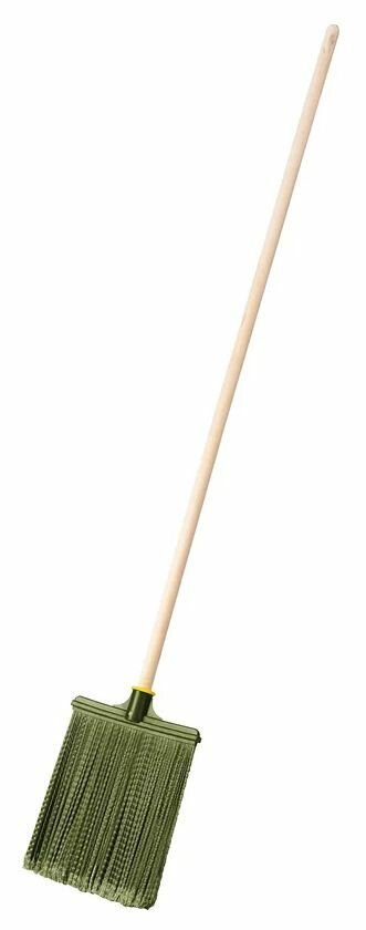 Метла полипроп. СИБИН плоская 320х255мм, пластиковая, распушенная, гибкая, деревянный черенок