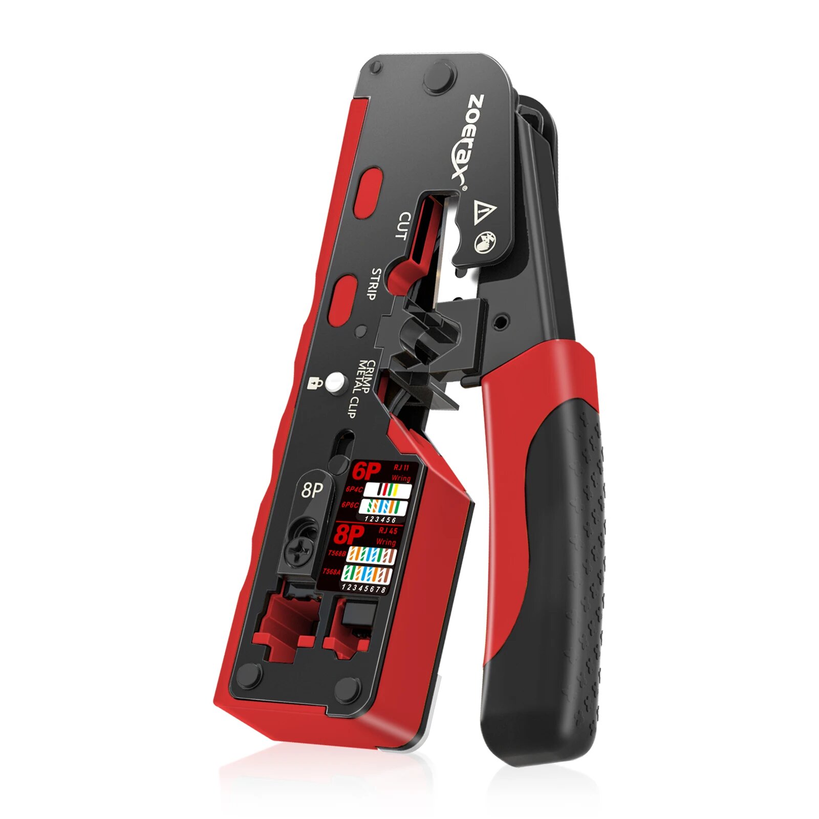 Инструмент для обжима RJ45 ZoeRax N7088-BL, красный