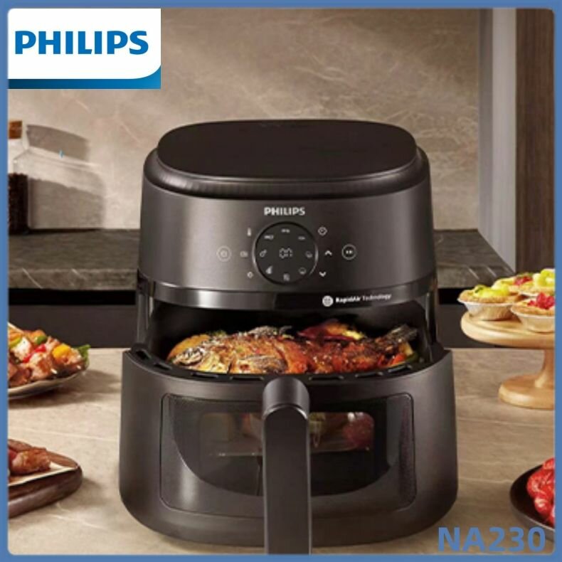 Черный аэрогриль Philips NA230, бестселлер