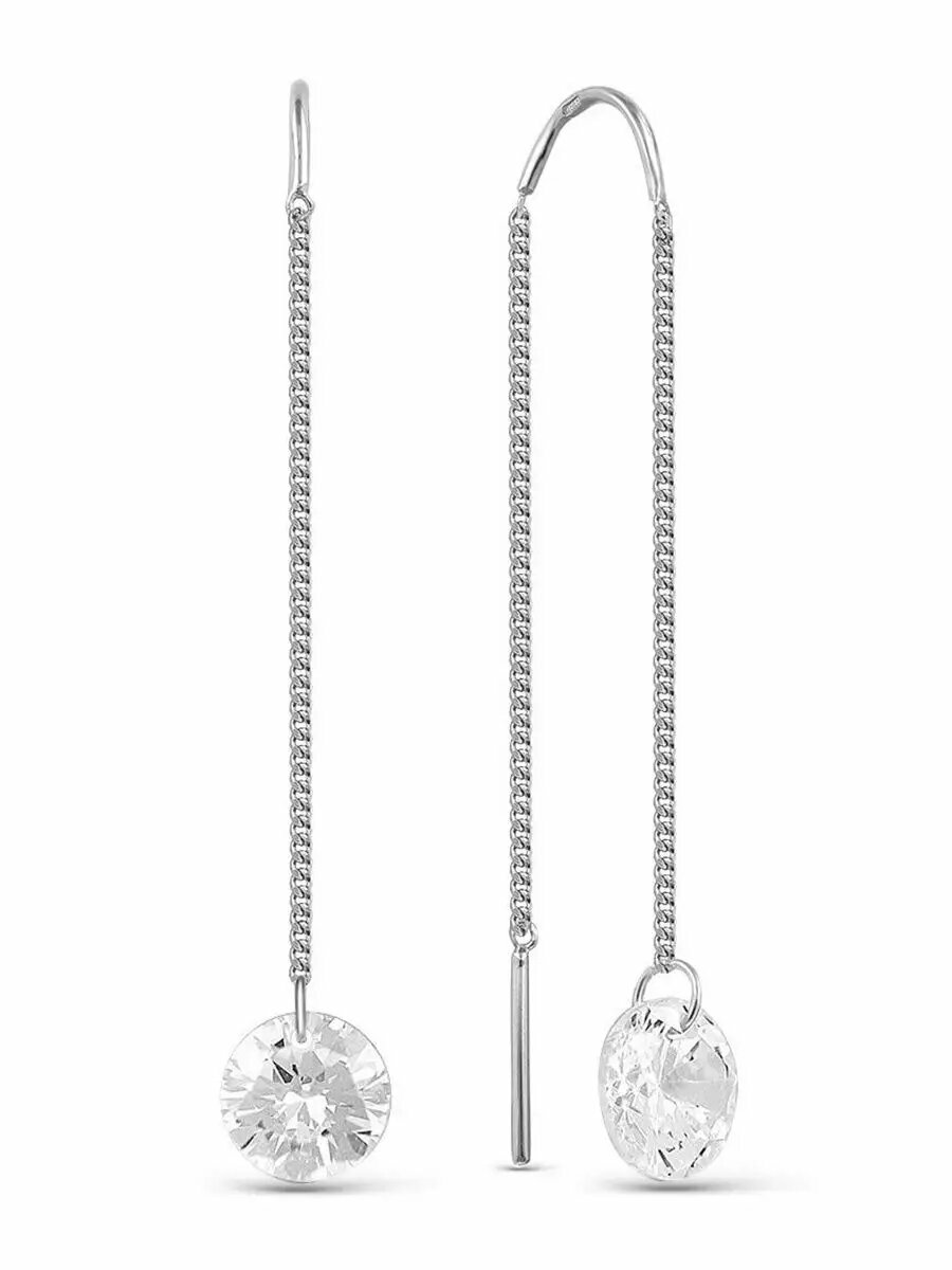 Серьги, серебро, 925 проба, фианит