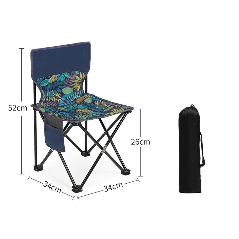 Складной уличный стул — легкий и портативный для кемпинга, рыбалки и пикников на открытом воздухе Maple Leaf Color