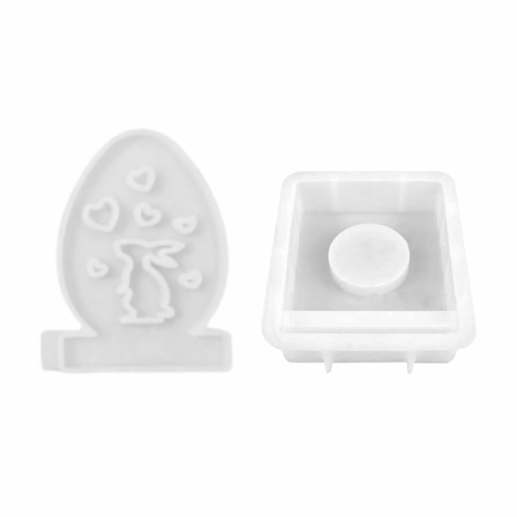 Аксессуар для Пасхи, Форма для сердечных зайцев в форме яйца - зайцы с квадратным основанием, 1 набор