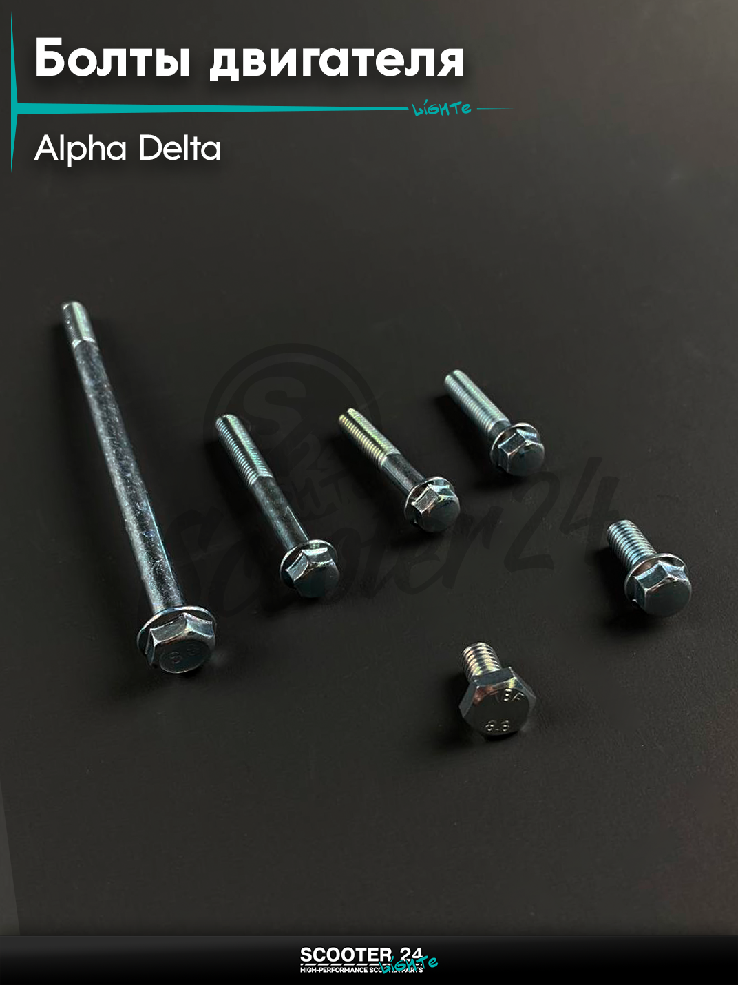 Болты двигателя комплект на мопед и мотоцикл ALPHA, DELTA / Альфа, Дельта