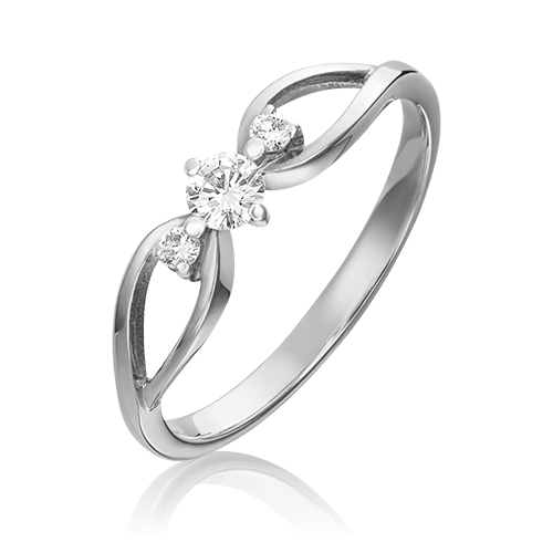 Кольцо, белое золото, 585 проба, бриллиант