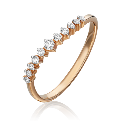 Кольцо, красное золото, 585 проба, бриллиант