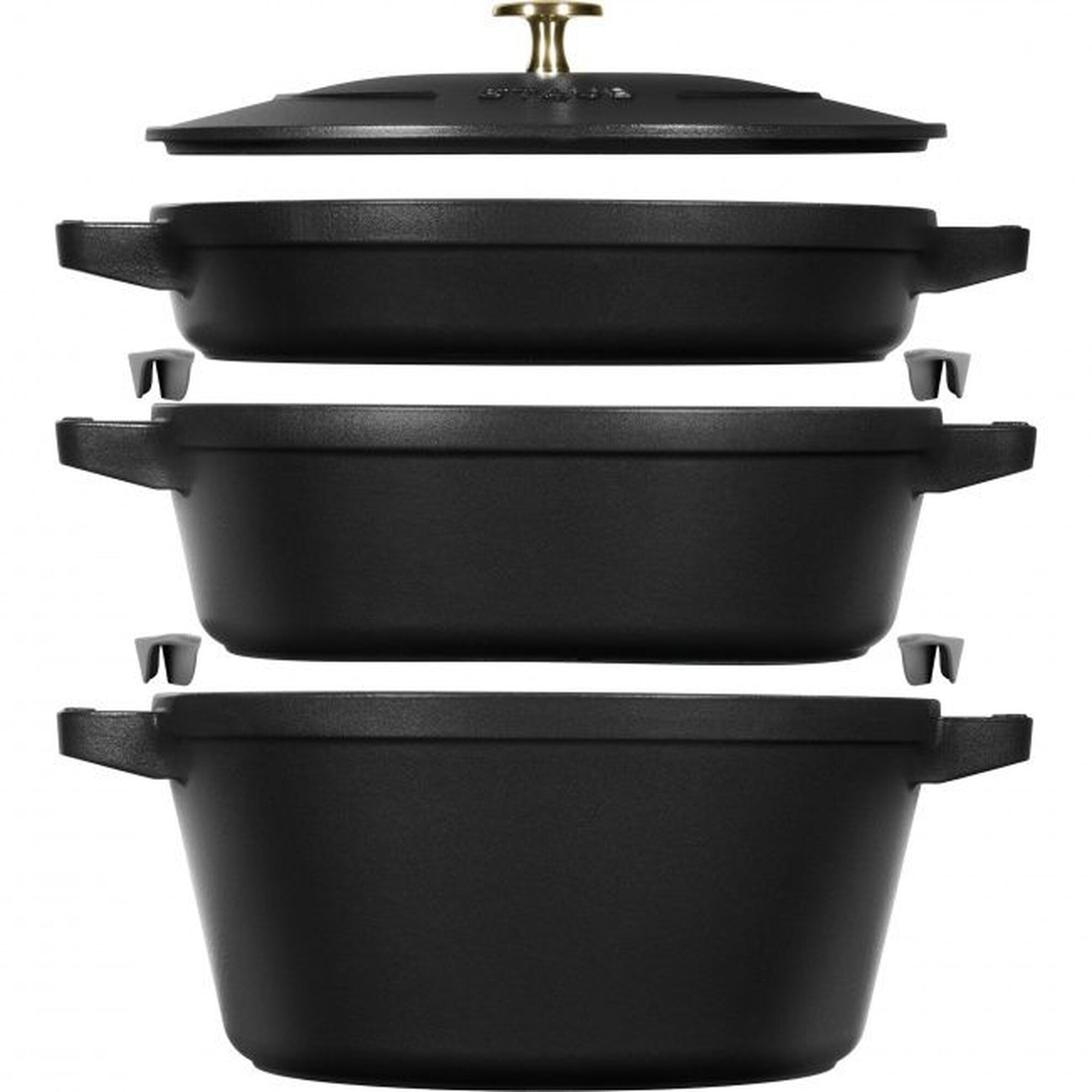 Набор чугунной посуды STAUB из 3 предметов, цвет черный, 40508-386-0