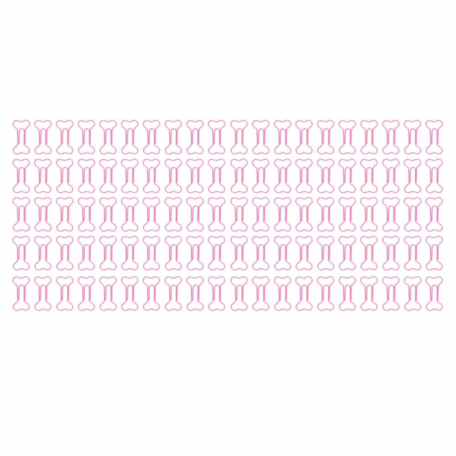 100 шт. розовых скрепок в форме косточки, маленькие портативные гальванизированные металлические скрепки для организации файлов, классификации и использования в офисе