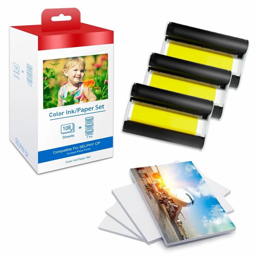 Картридж и фотобумага KP-108IN / RP-108 (8568B001) для Canon CP1500 CP900 CP1200 CP1300 CP330 CP500 CP510 CP520 CP600 CP710 CP720