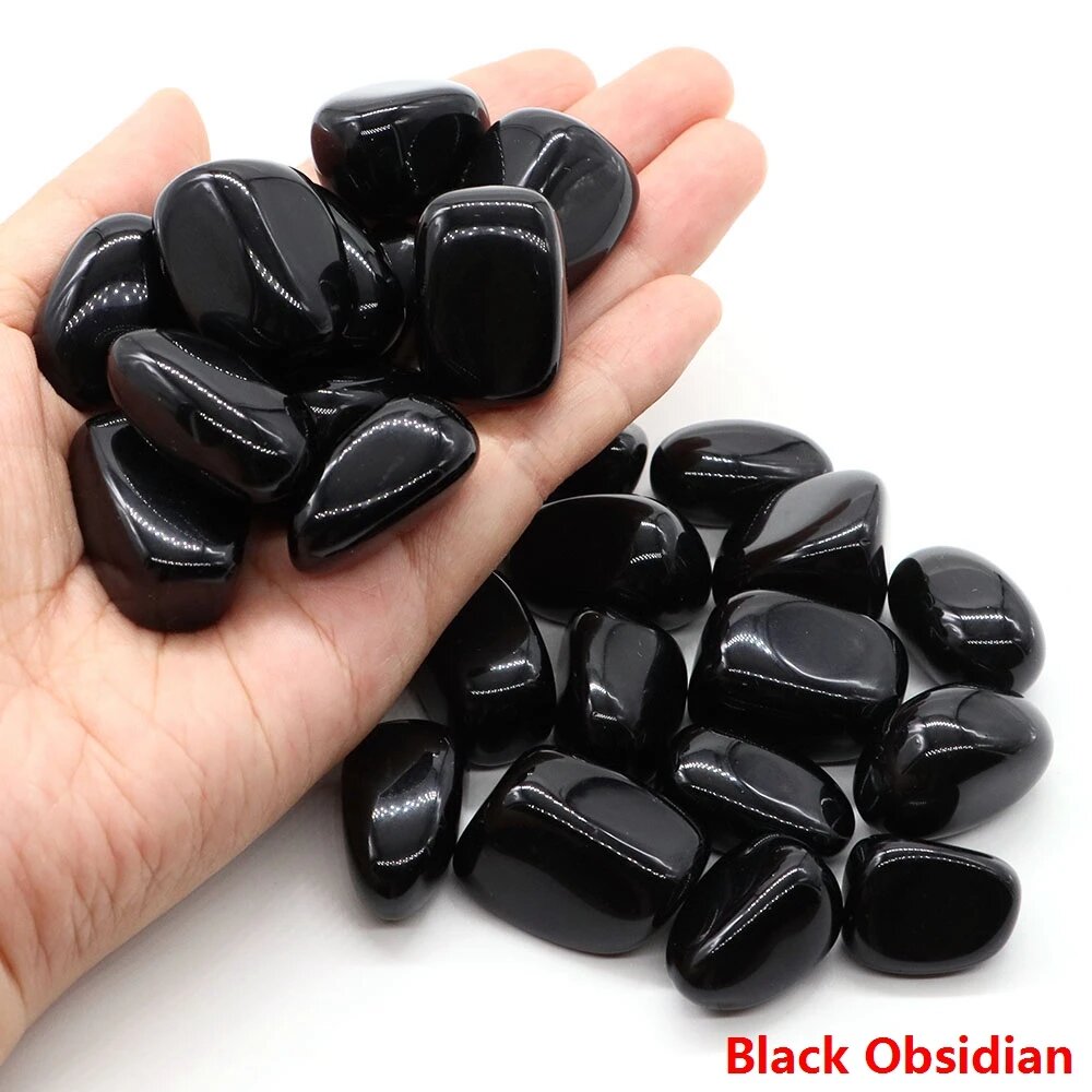 Хрустальный камень Аметист Черный, 100g, Black Obsidian