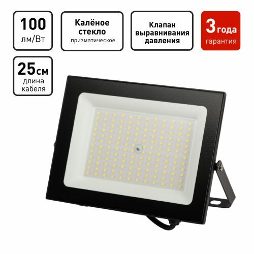 Прожектор светодиодный PRO LPR-062-0-65K-100 100Вт 10000лм 6500К IP65 призма Эра Б0064701