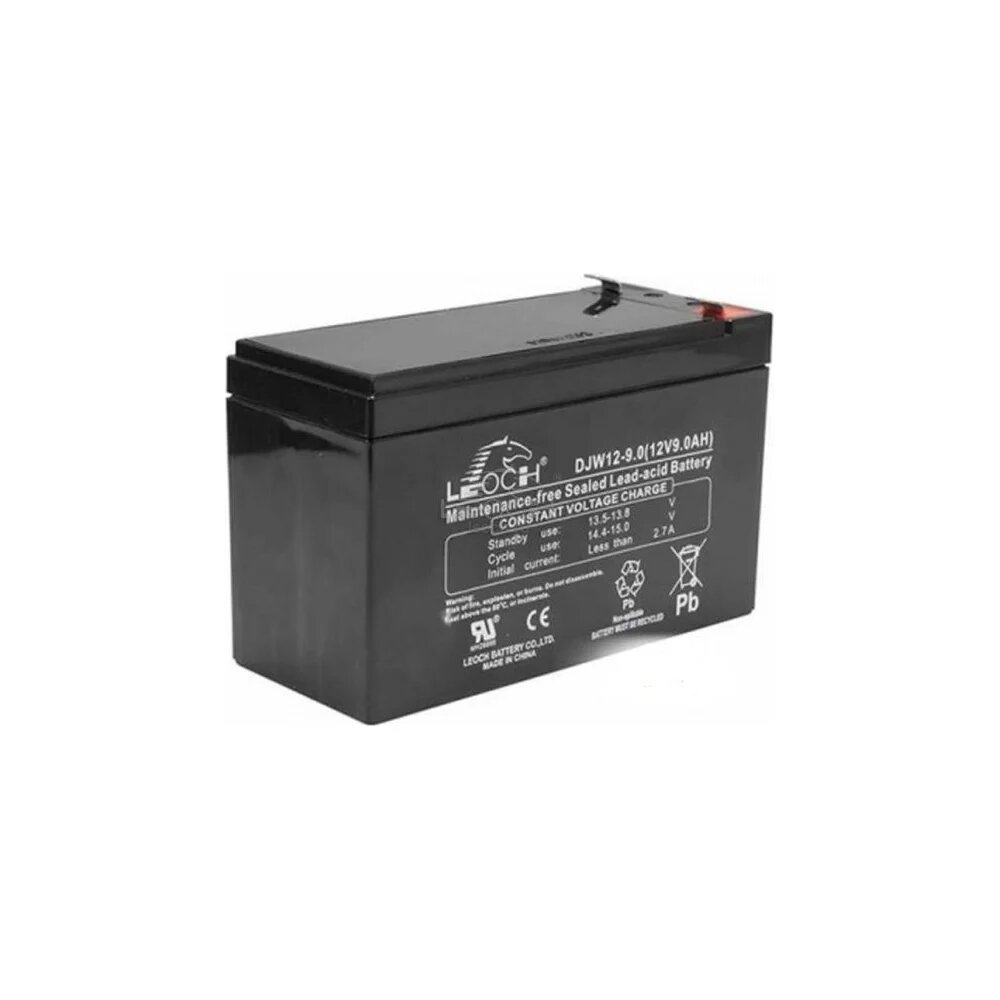 Аккумулятор для ИБП Leoch DJW12-9.0 12В, 9 Ач УТ-00002209, пластиковый, ударопрочный, 135 А прямая полярность технология AGM