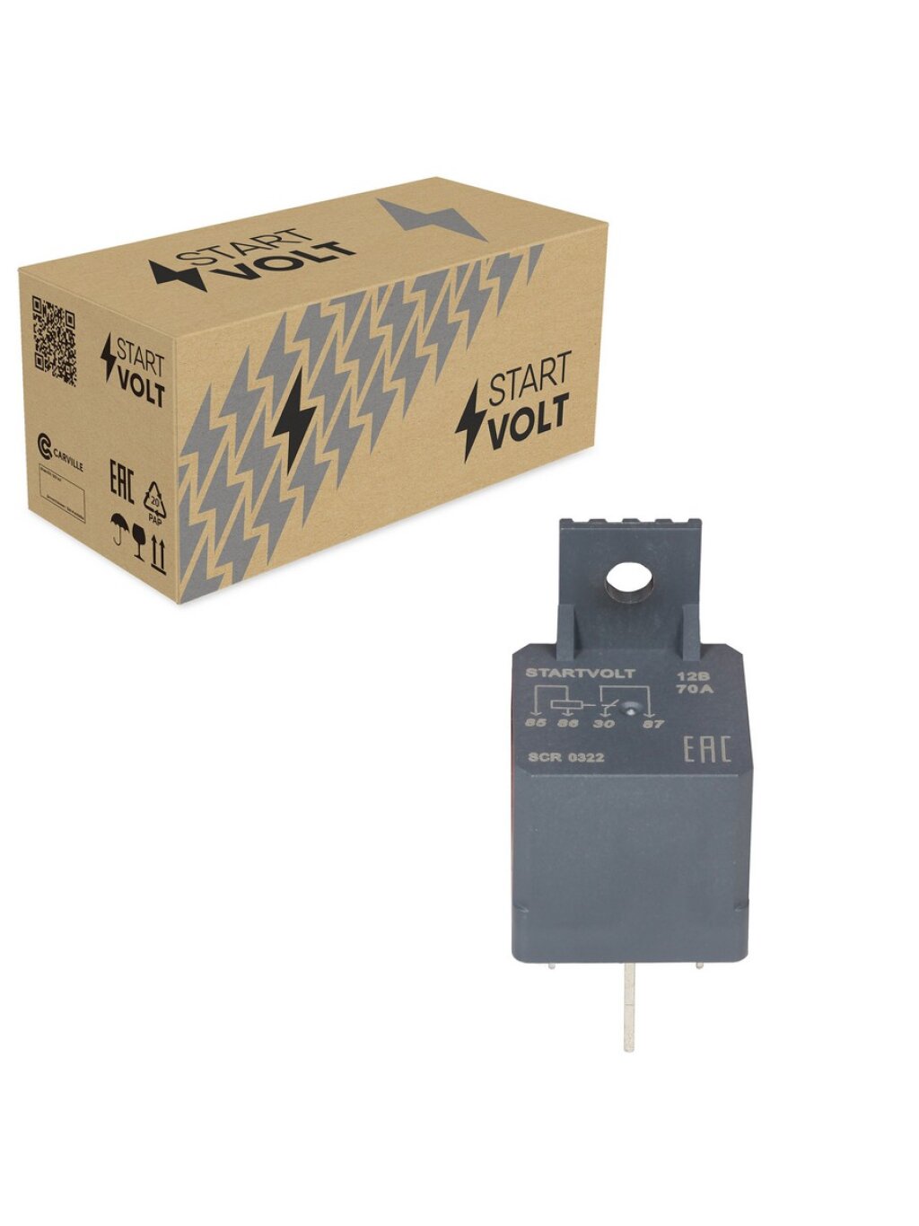 Реле защиты стартера 70А 12В, с кронштейном STARTVOLT SCR 0322