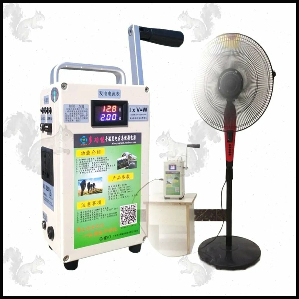 Ручной генератор с выходом 110В/220В, 150 Вт