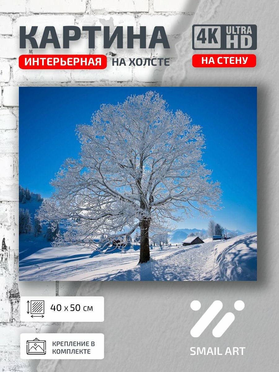 Картина на холсте интерьерная 40 на 50 на стену Инее Landscape для гостиной пейзаж интерьер