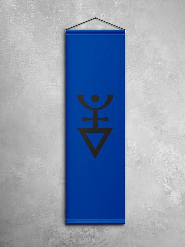 Вертикальный флаг эльдар Вархаммер Warhammer 40000, 150х50 см на шёлке для ручного древка