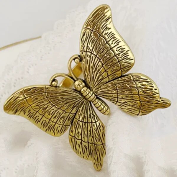 Кольцо для салфеток бабочка, Old gold butterfly-6
