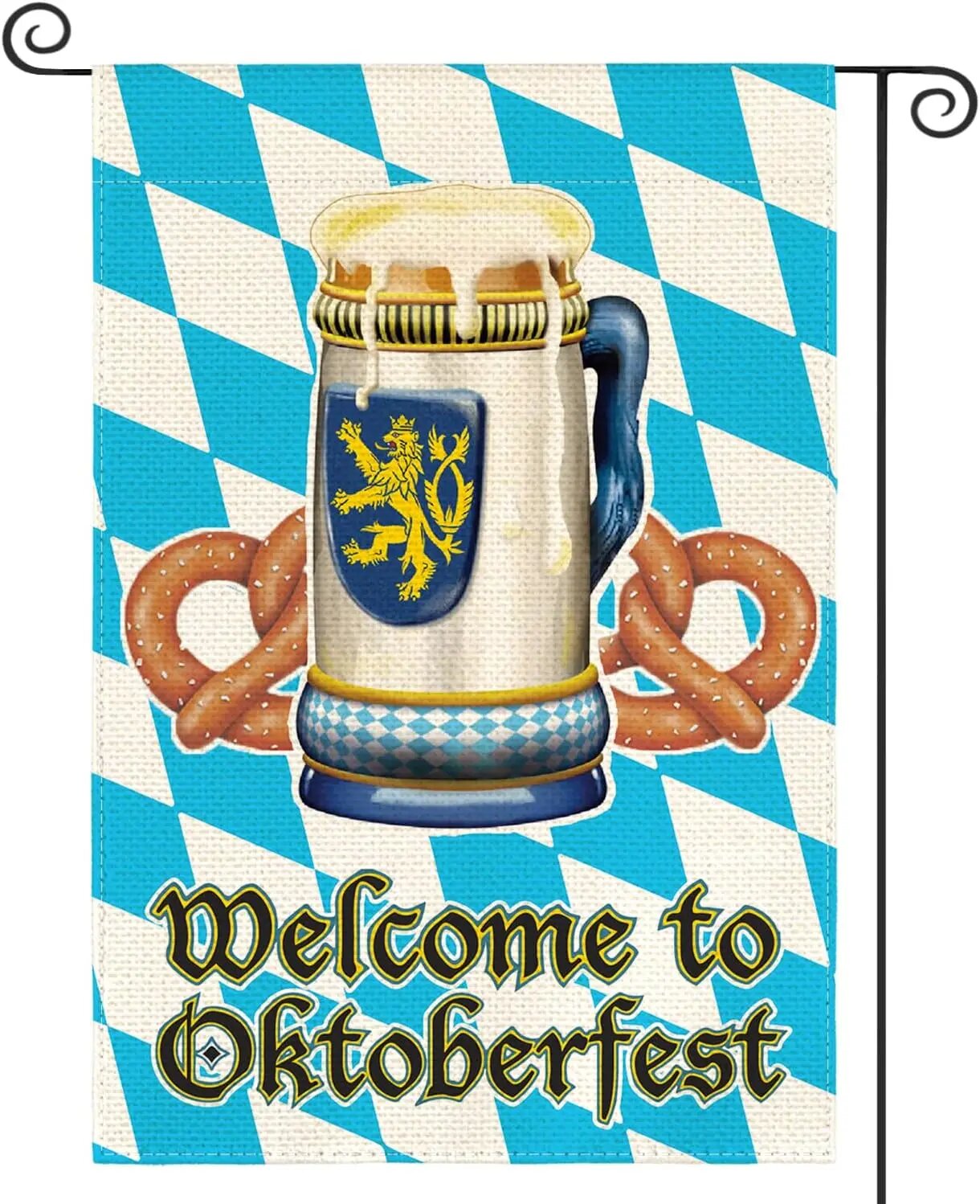 AVOIN colorlife Добро пожаловать в Октоберфест Бавария Садовый флаг 12x18 дюймов двухсторонний, пивная кружка Pretzel Праздник Двор Outdoo KZA