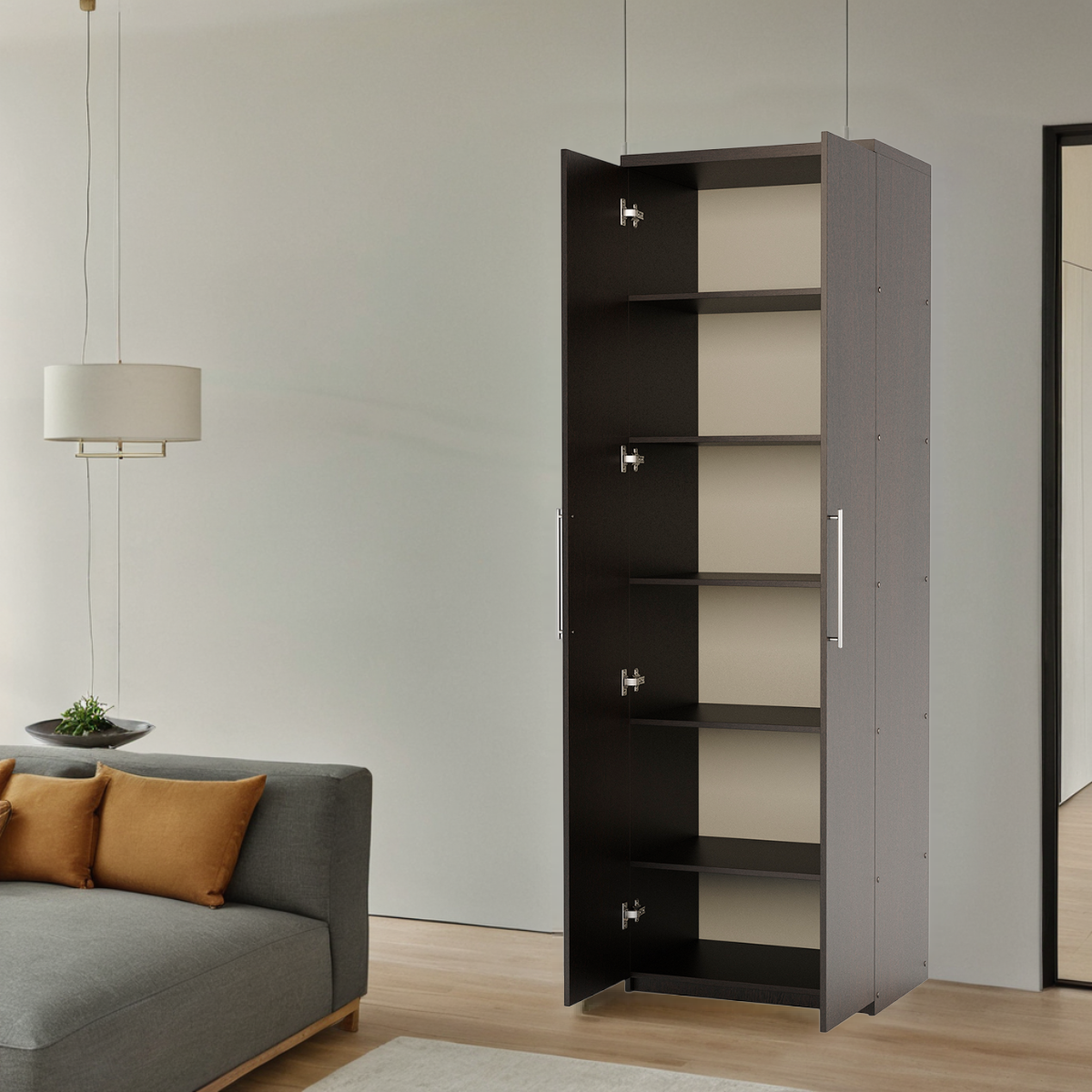 Шкаф с полками Ритм МП-21 80х45х220 см, распашной, в прихожую, лдсп Венге