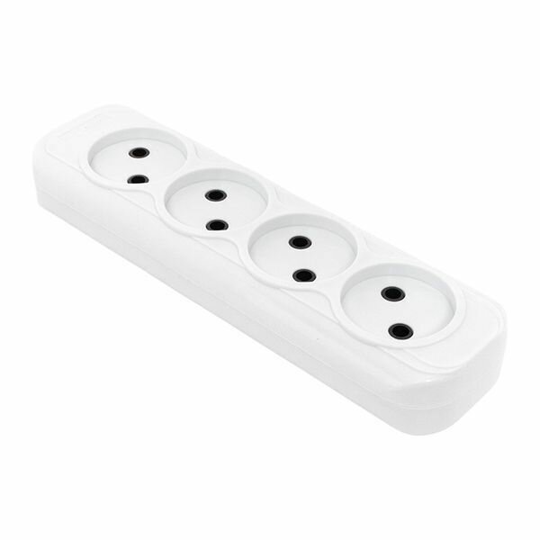 Колодка для удлинителя EKF 4-м без заземления, 10 А Эксперт, 2.2 кВт