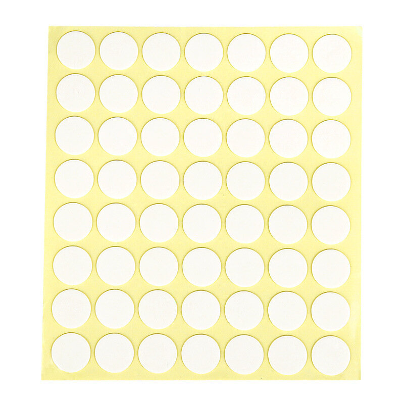 Прозрачные круглые наклейки из белой бумаги диаметром 15мм x 0.5мм, 56 шт. на лист